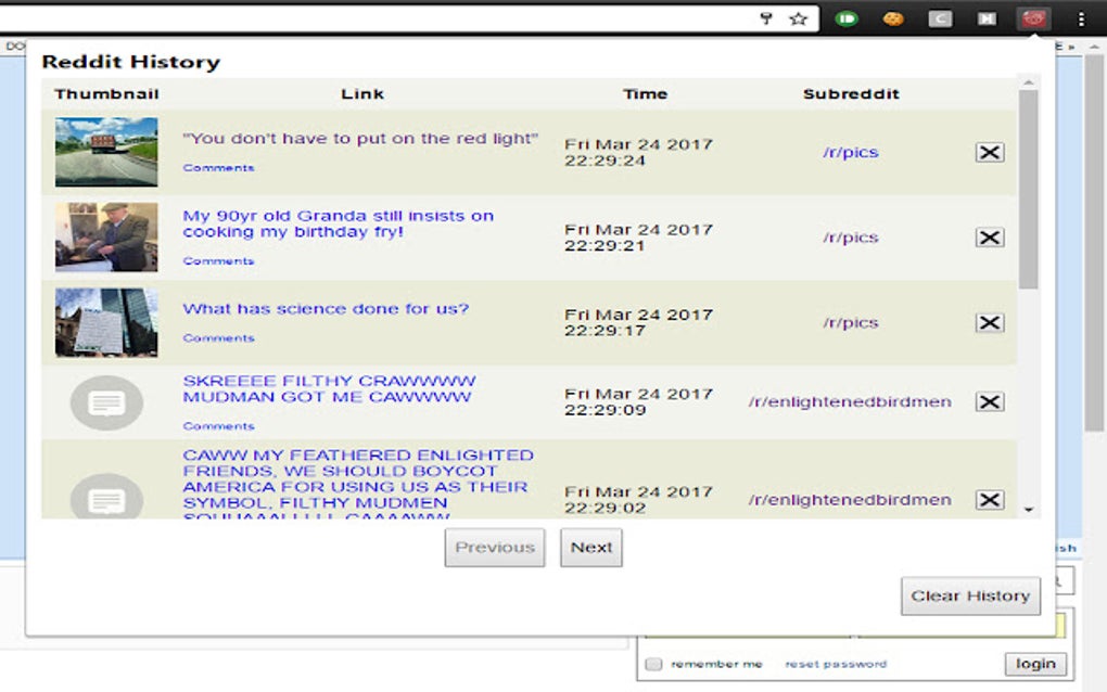 Reddit History for Google Chrome - Extension Download