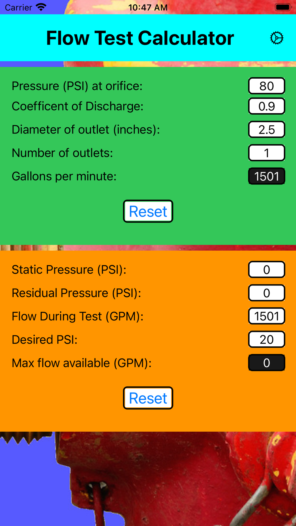 Flow Test Calculator for iPhone - Download