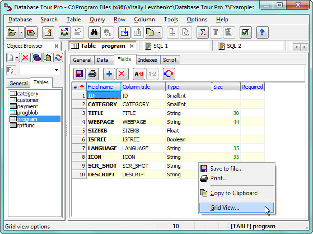 Database Tour - Descargar