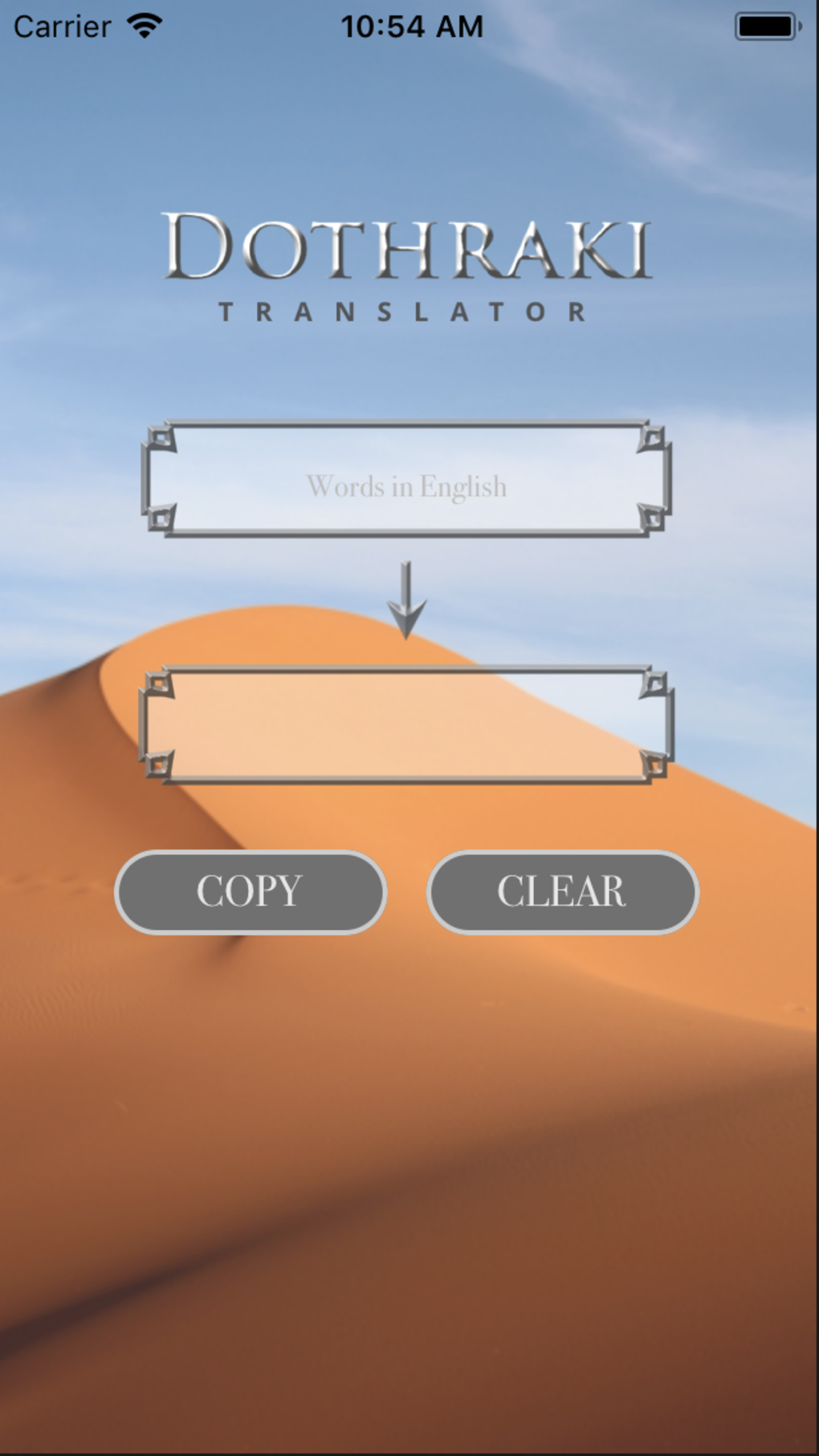 The Dothraki Translator для iPhone — Скачать