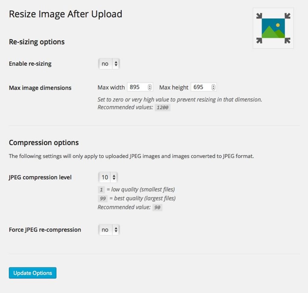 Resize Image After Upload para WordPress - Descargar