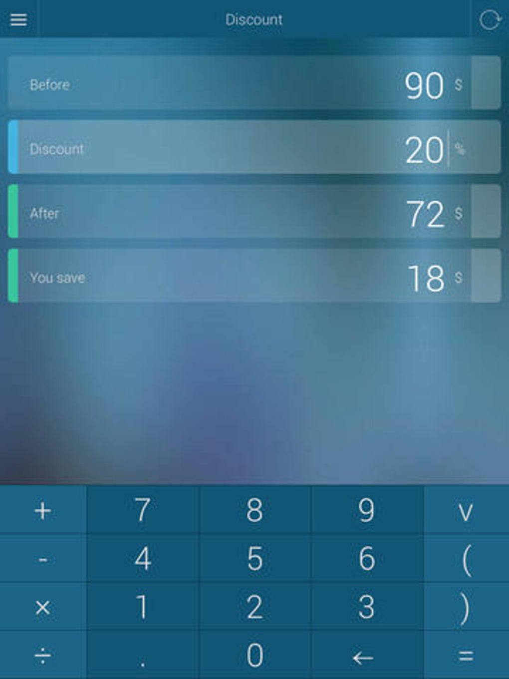 Percentage Calculator para iPhone - Descargar