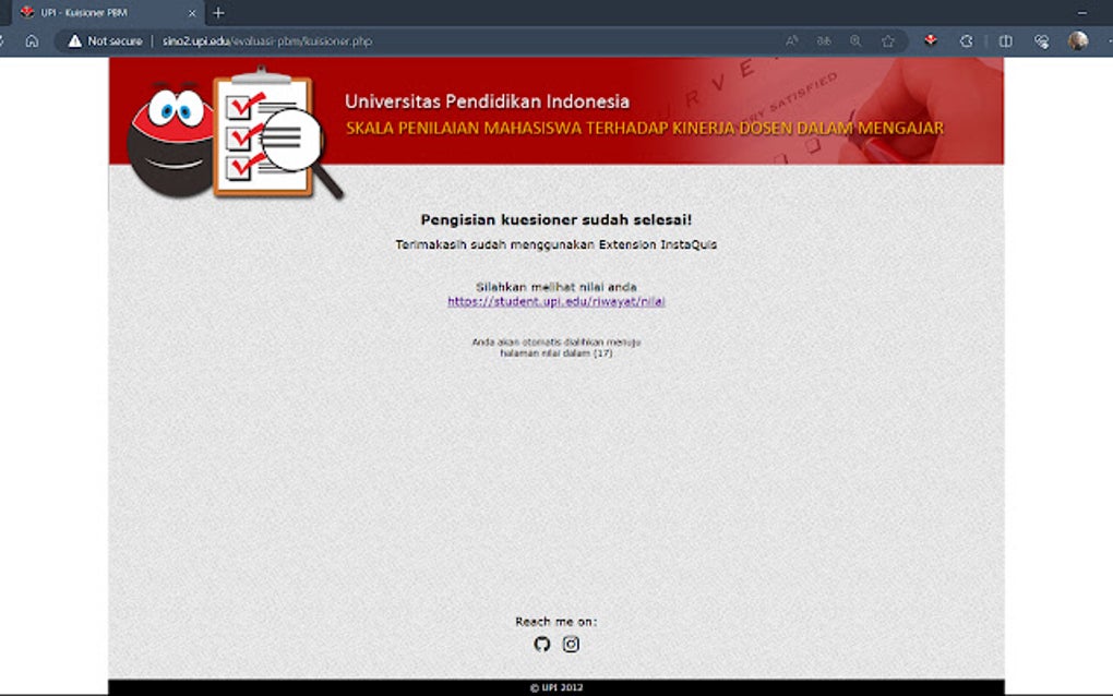 SIAK UPI InstaQuis Google Chrome 용 - 확장 프로그램 다운로드