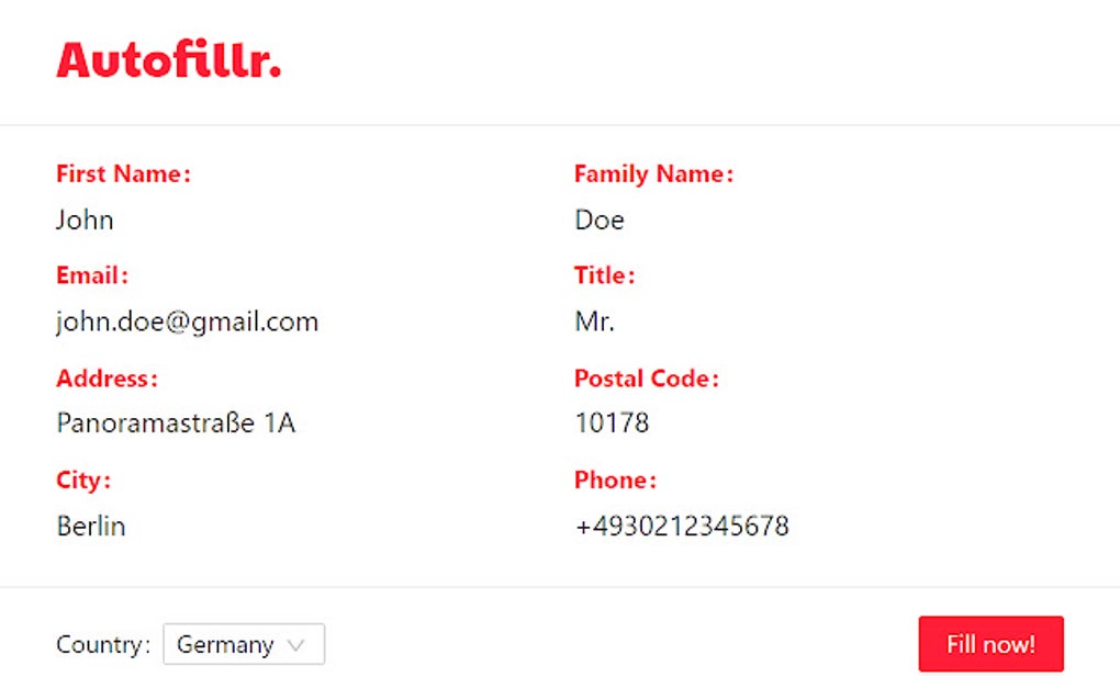Autofillr for Google Chrome - Extension Download