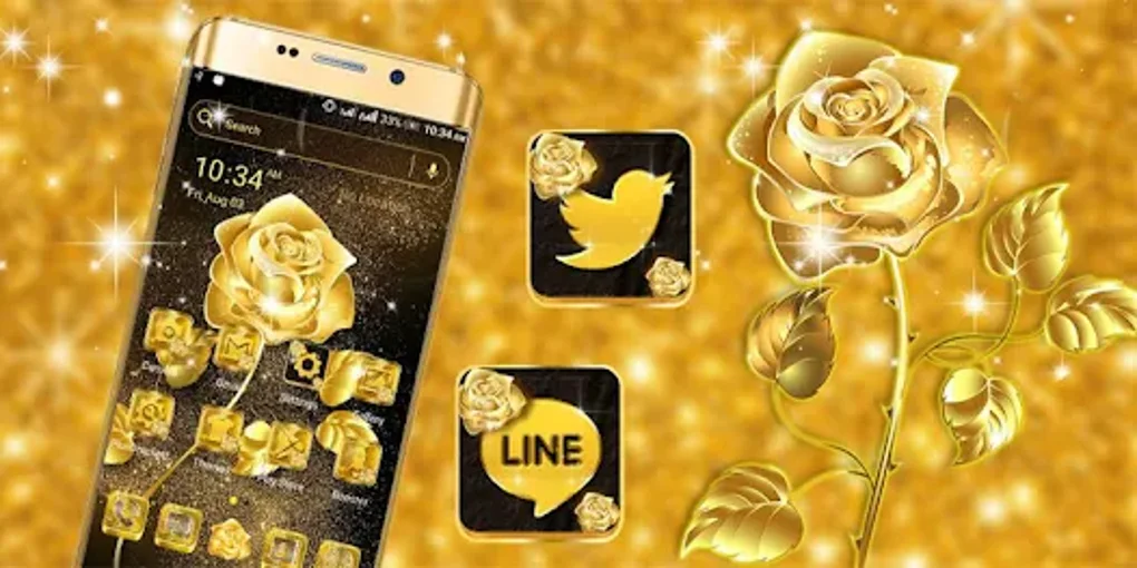 Golden Rose Launcher Theme for Android - Download