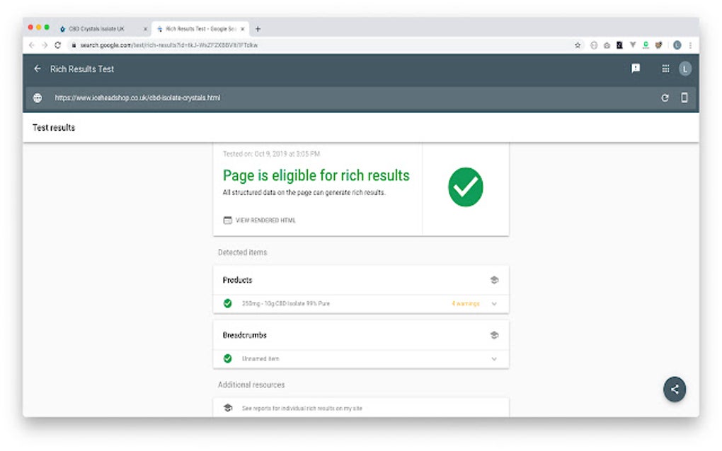 Rich Results Test (Current Page) cho Google Chrome - Tiện ích mở rộng ...