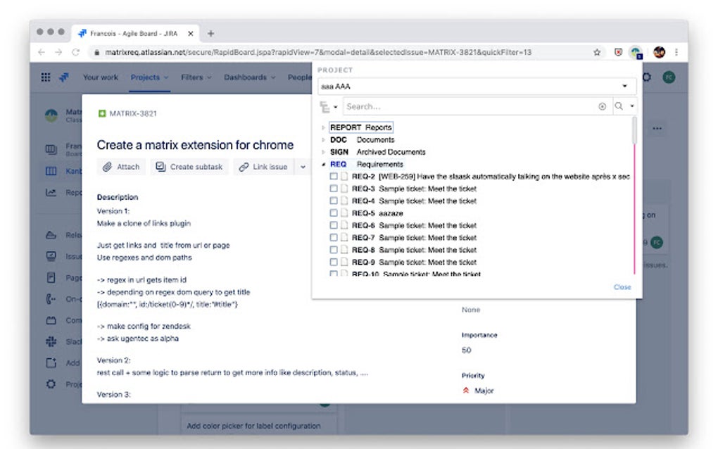 MatrixReq Extension for Google Chrome - Extension Download