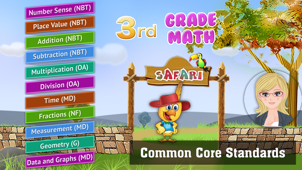 3rd Grade Math: Fractions Geometry Common Core for iPhone - Download