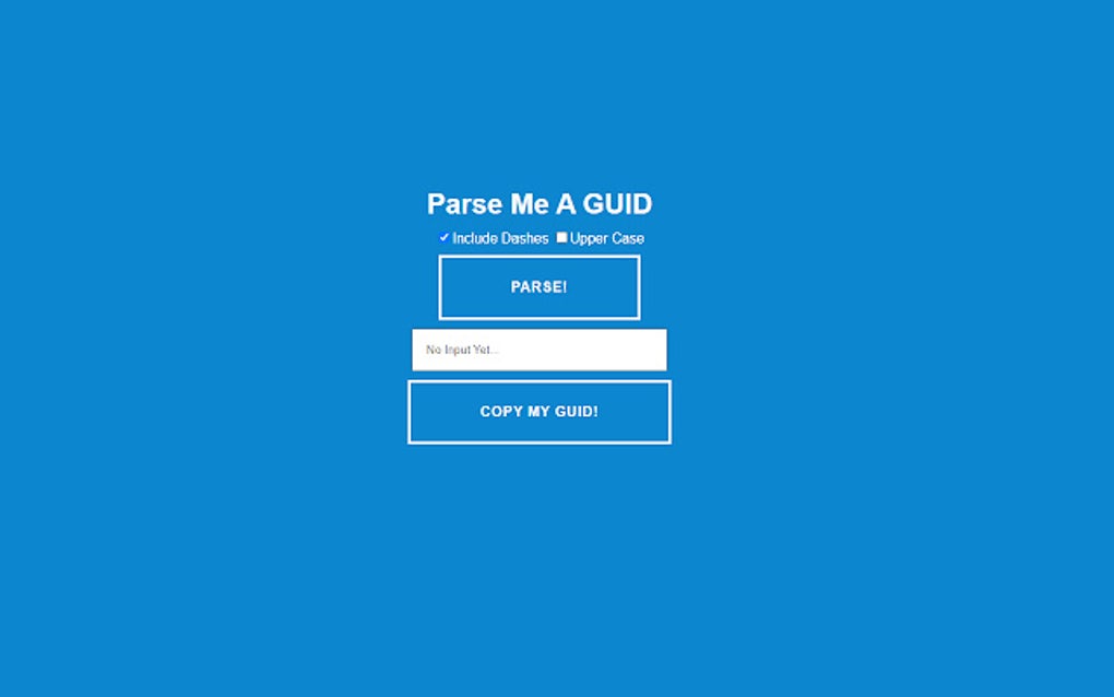 Parse Me A GUID for Google Chrome - Extension Download Parse Me A GUID for Google Chrome - Extension Download
