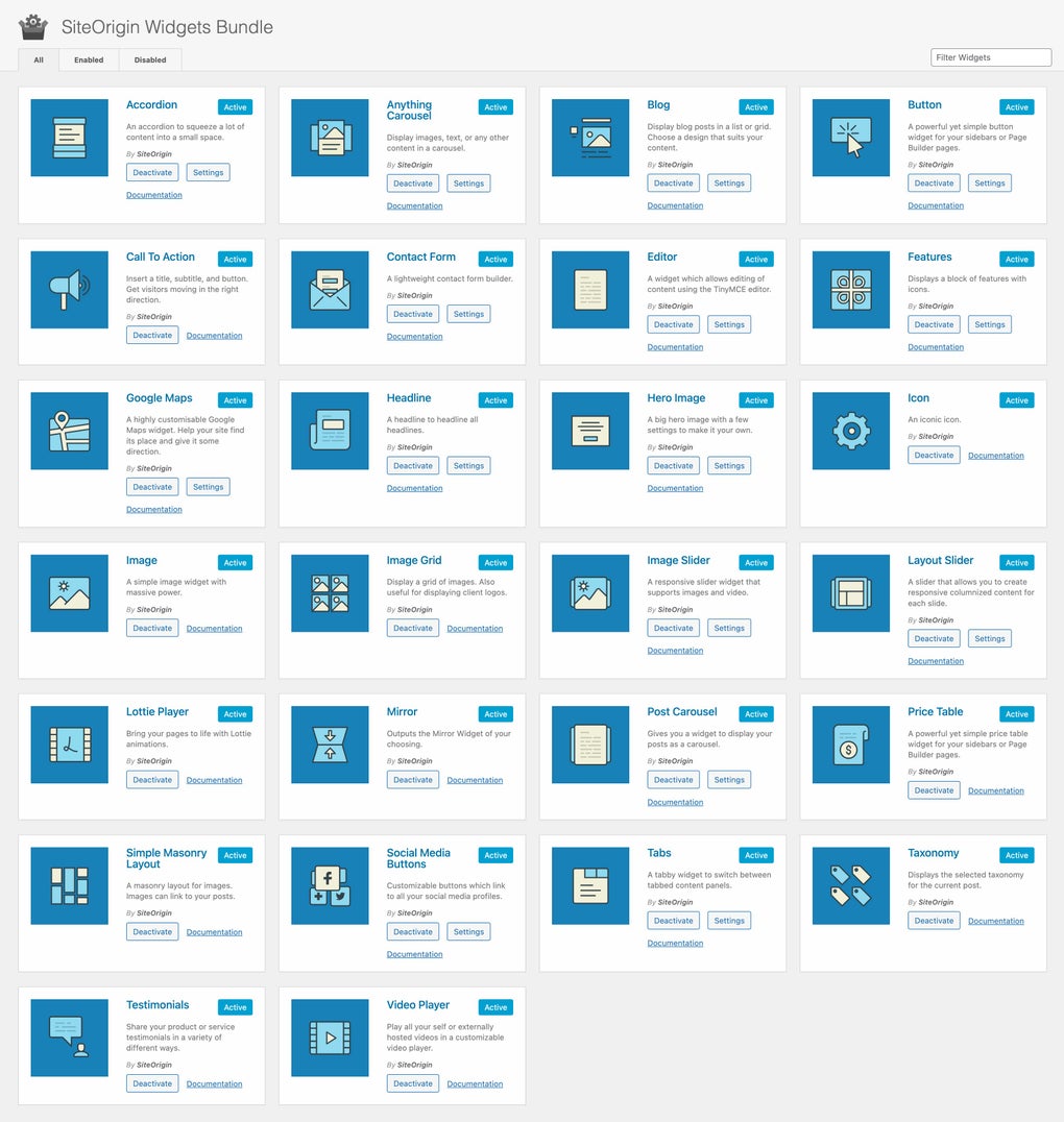 SiteOrigin Widgets Bundle para WordPress - Descargar