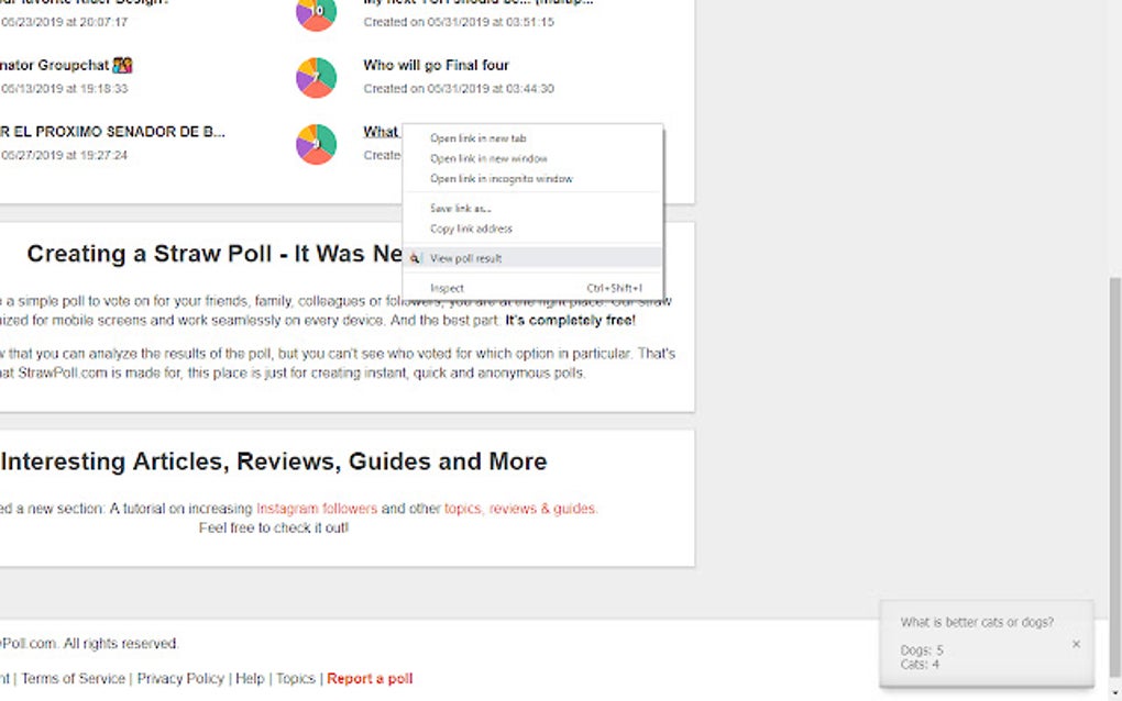 Straw Poll Viewer para Google Chrome - Extensión Descargar