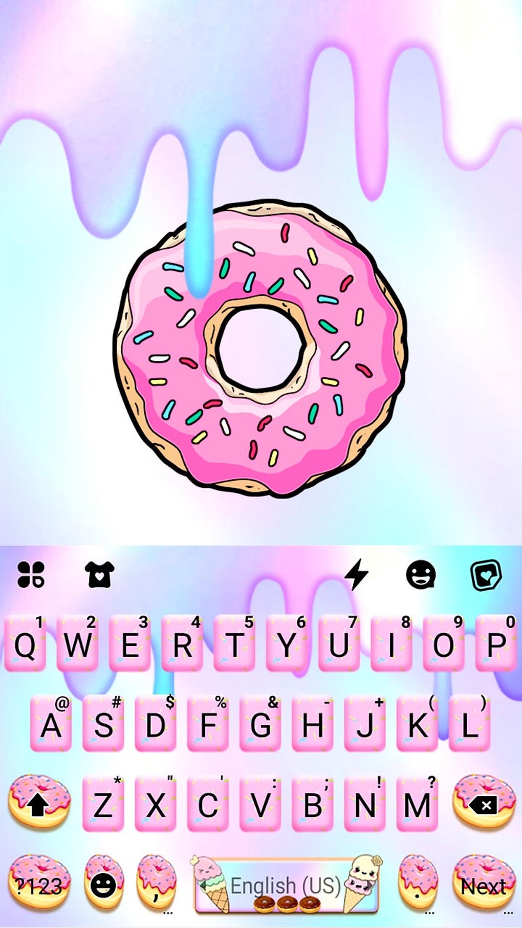 Pastel Pink Donut Keyboard Theme for Android - Download