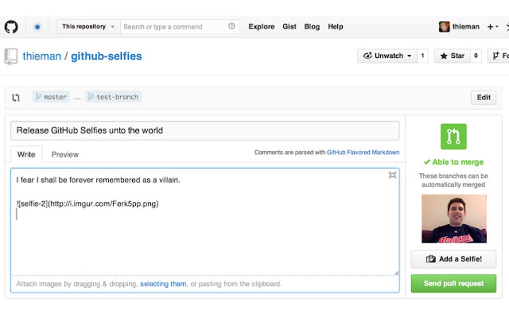 GitHub Selfies for Google Chrome - Extension Download