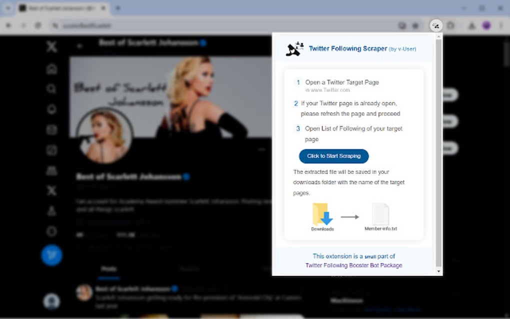 Twitter Following Scraper (by v-User) para Google Chrome - Extensión ...