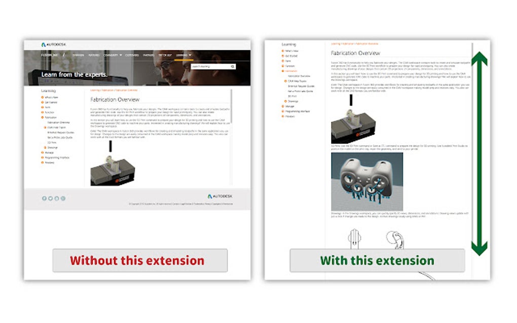 Autodesk fusion360 learnings expander for Google Chrome - Extension Download
