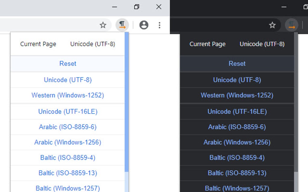 Charset for Google Chrome - Extension Download
