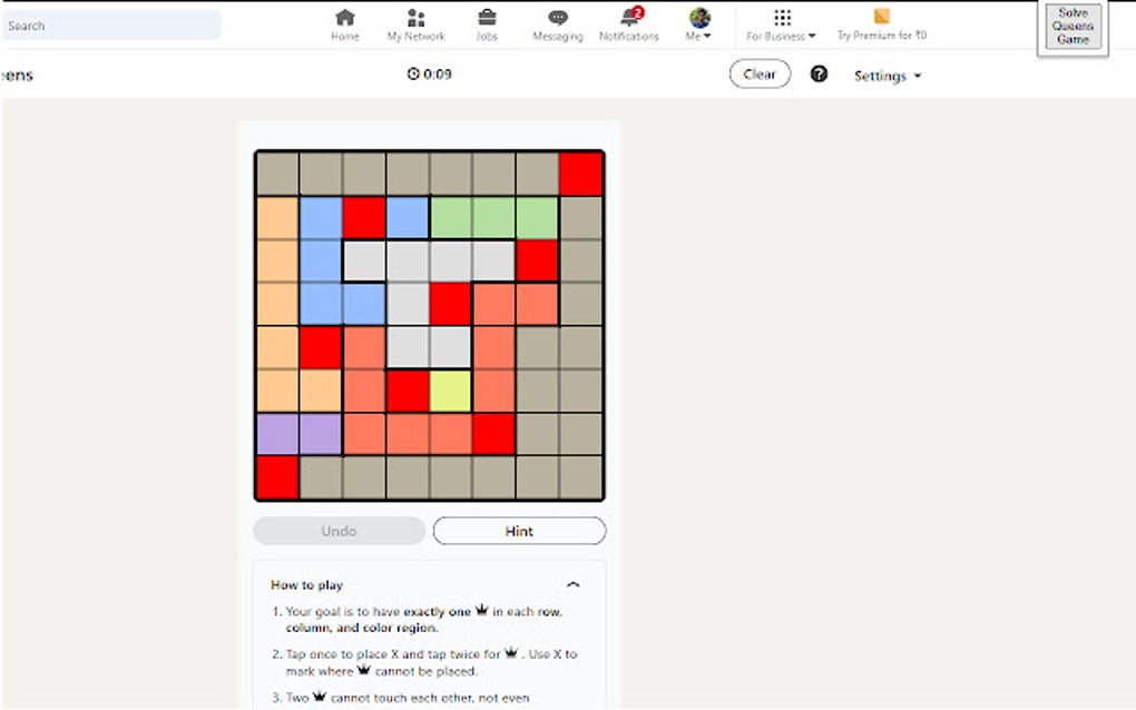 Linkedin Queens Puzzle Solver for Google Chrome - Extension Download