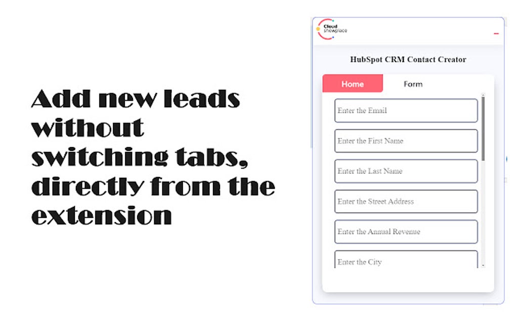 HubSpot CRM Lead Integration - by Cloudshowplace para Google Chrome - Extensión Descargar