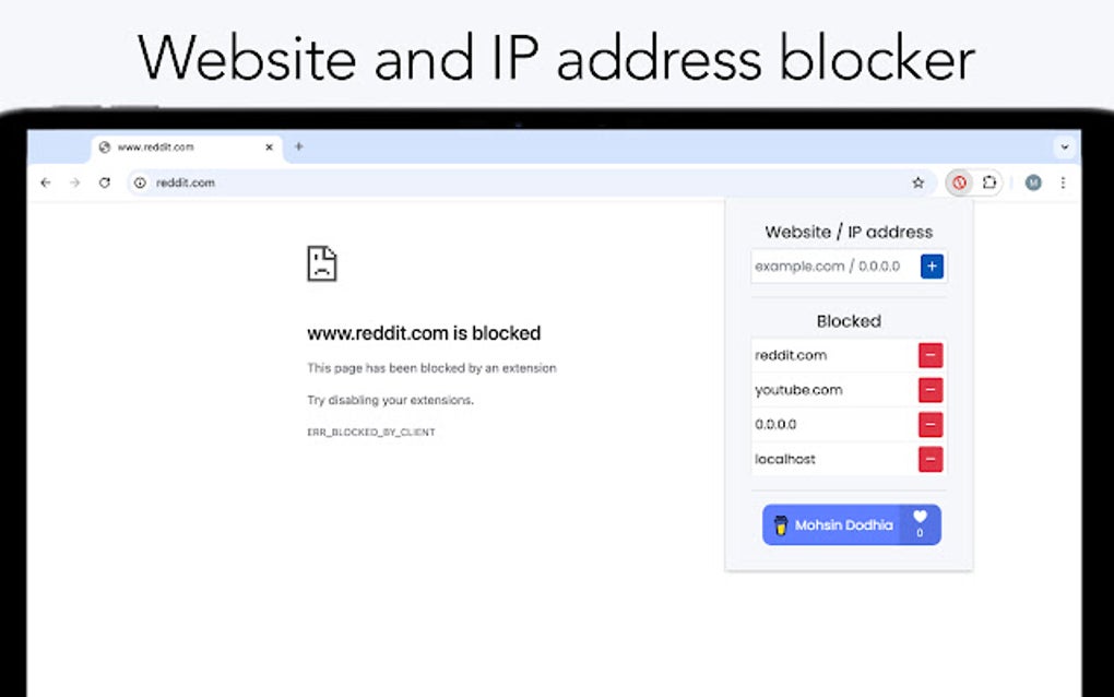 Website and IP address blocker for Google Chrome - Extension Download