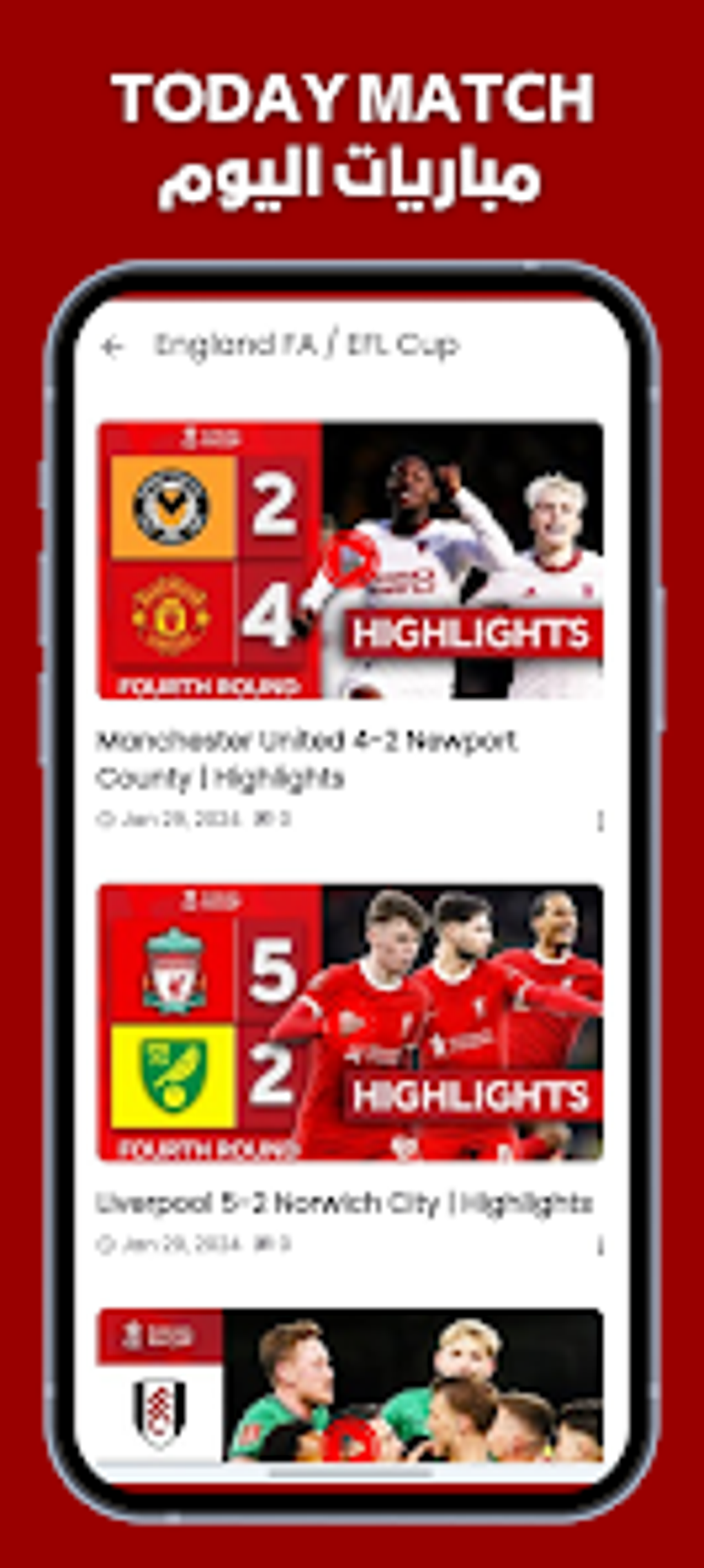 Live Football Today Matches para Android - Descargar