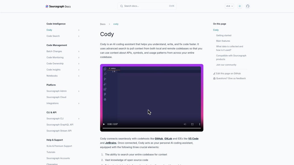 AI 코딩를 위한 Sourcegraph Cody - 리뷰, 기능 및 사용 사례