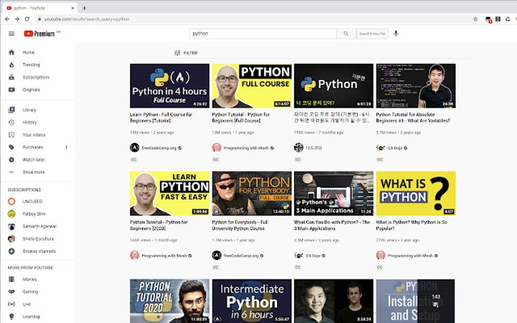 Youtube Grid Search Result Google Chrome 용 - 확장 프로그램 다운로드