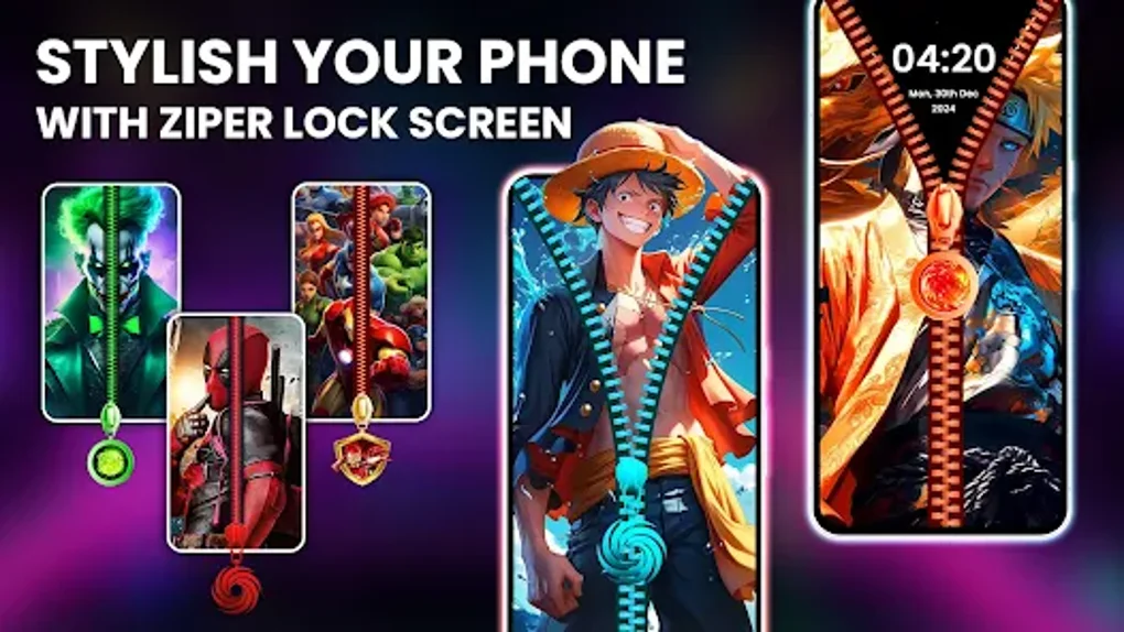 Zipper Lock Screen - Wallpaper for Android - Download