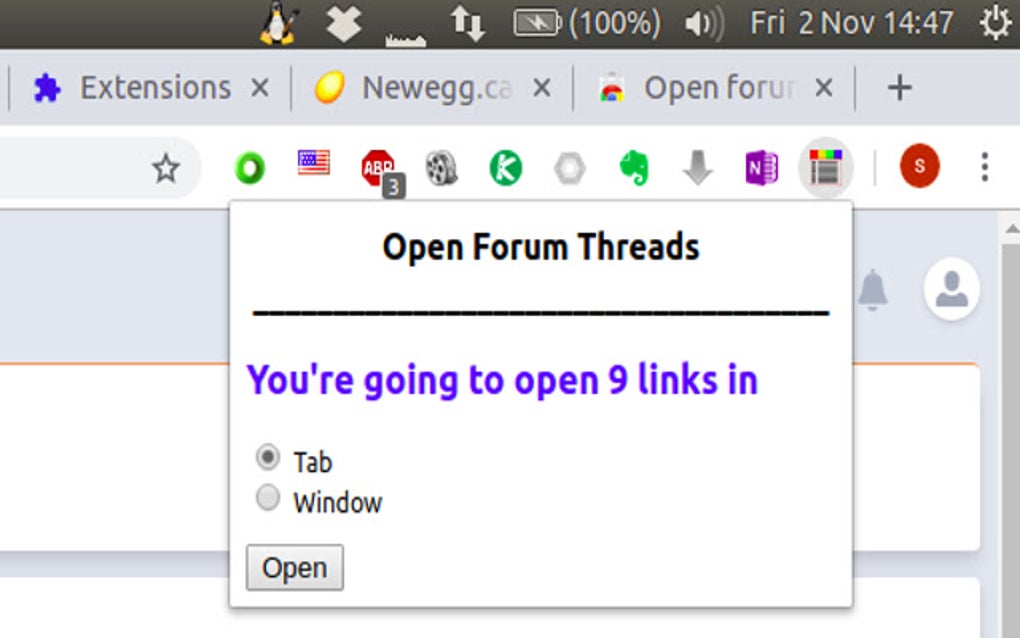 Open forum threads for Google Chrome - Extension Download