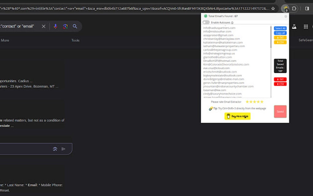 Email Extractor for Google Chrome - Extension Download