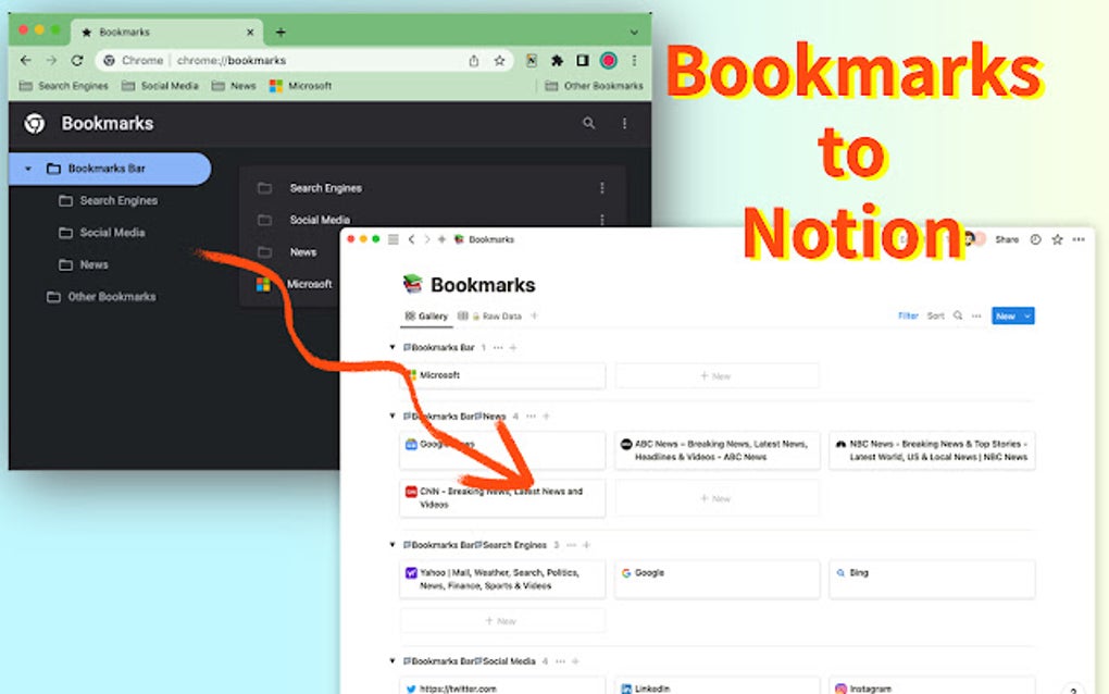 Bookmarks to Notion for Google Chrome - Extension Download