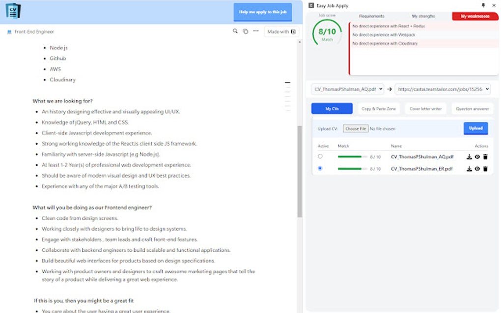 Easy Job Apply Google Chrome 용 - 확장 프로그램 다운로드