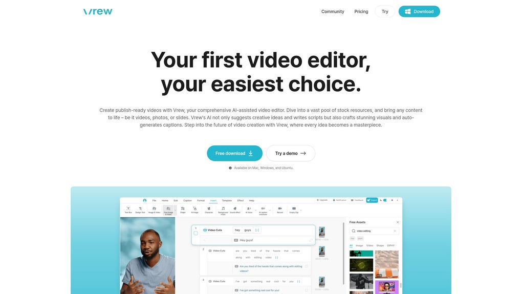 Vrew for AI Video generator & editor: review, features & use cases