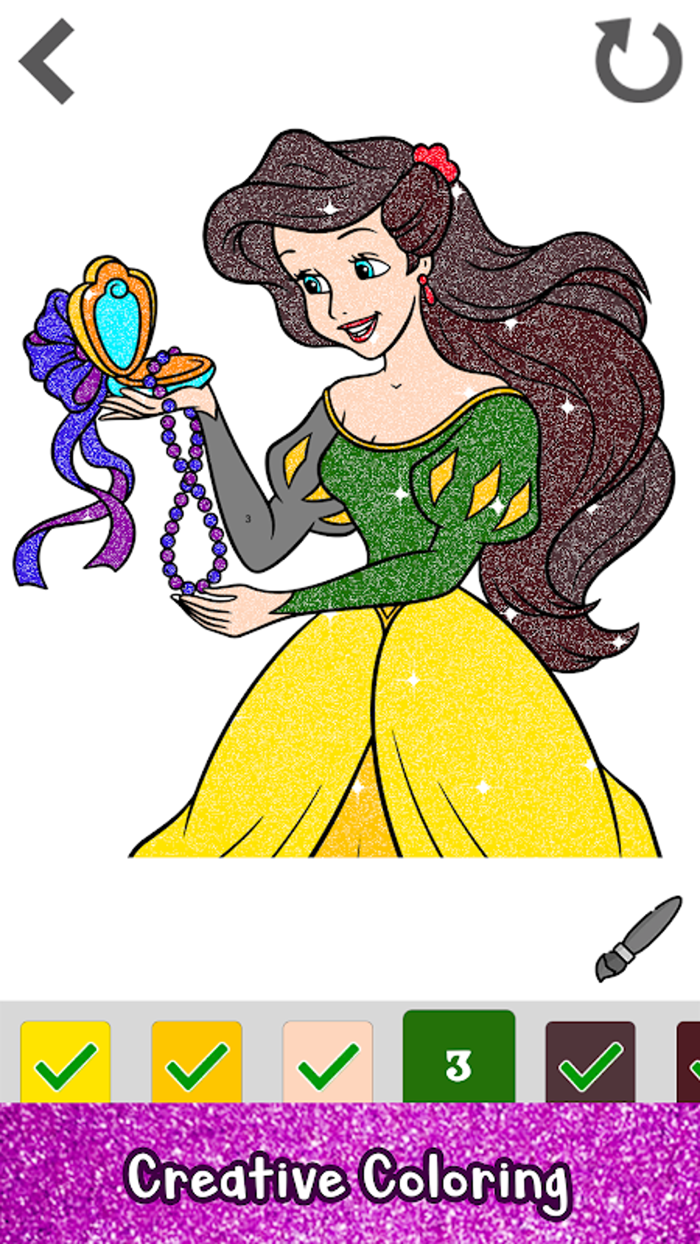 Android için Princess Glitter Color by Number - Girls Coloring APK - İndir