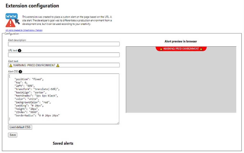 URL alert for Google Chrome - Extension Download