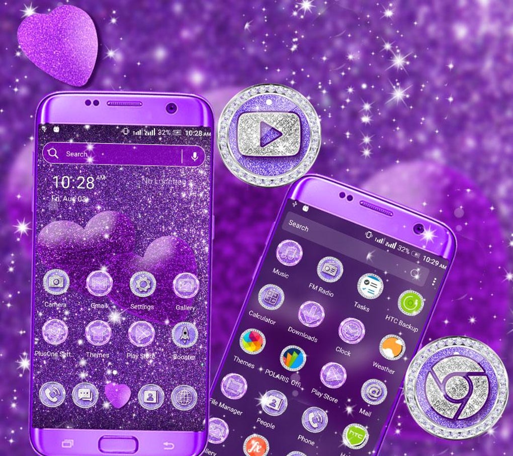 Purple Glitter Launcher Theme for Android - Download