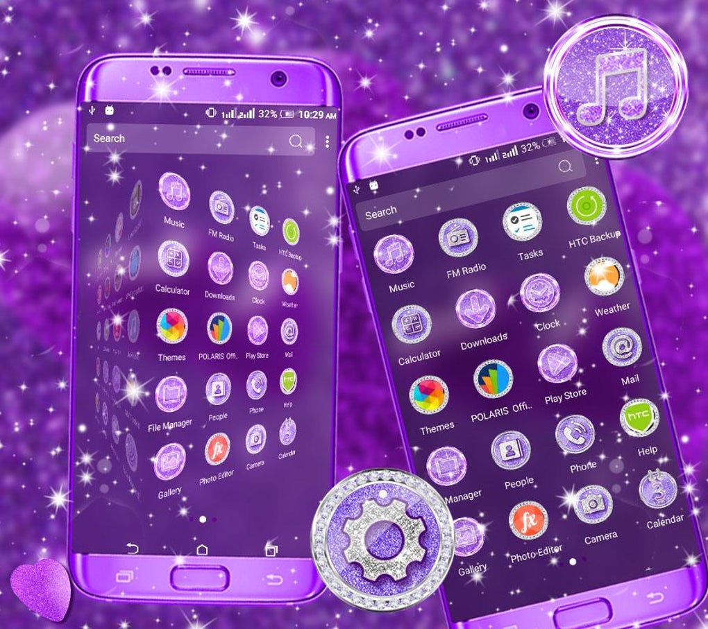 Purple Glitter Launcher Theme for Android - Download
