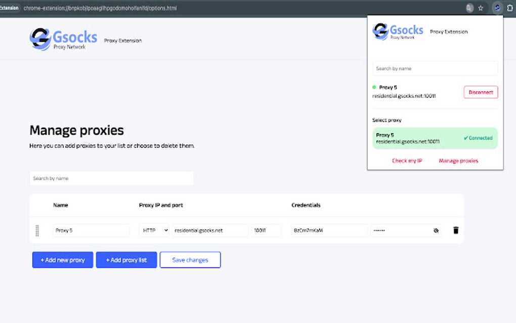 Gsocks Proxy Extension para Google Chrome - Extensión Descargar