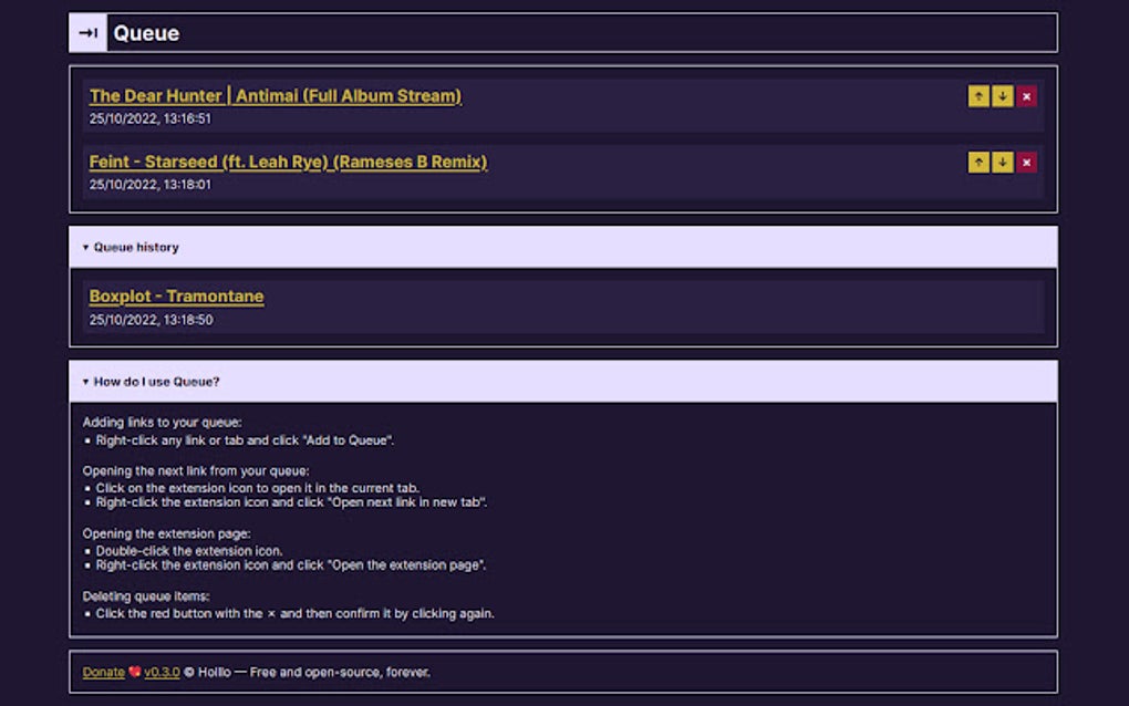 Queue for Google Chrome - Extension Download