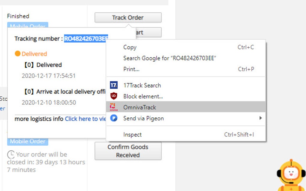 OmnivaTrack per Google Chrome - Estensione Download