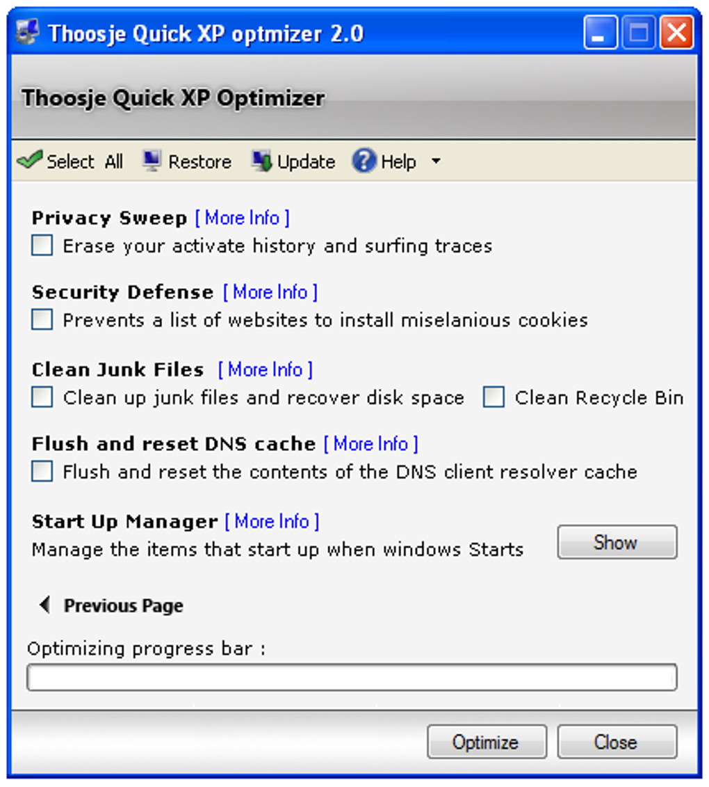 Thoosje Quick XP Optimizer - Descargar