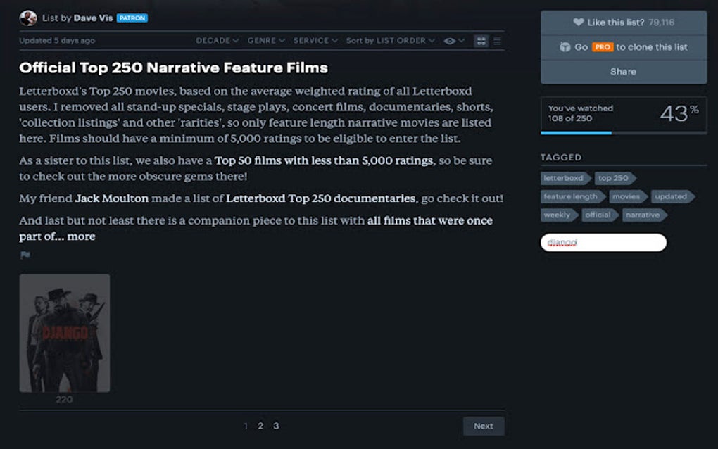 Letterboxd List Search for Google Chrome - Extension Download