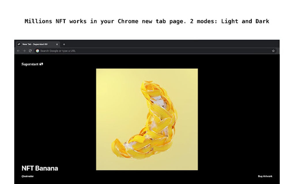 Superstart 69 - Millions NFT arts in New Tab para Google Chrome - Extensión Descargar