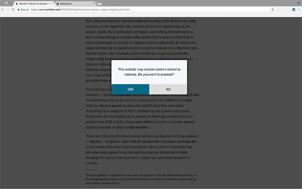 Content Warning for Google Chrome - Extension Download