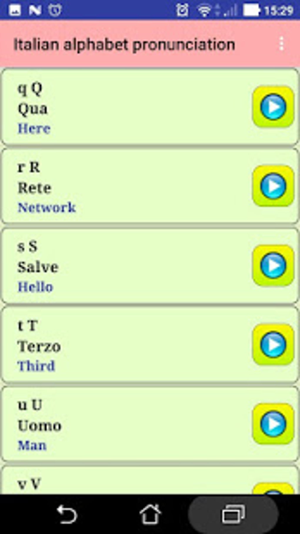 Italian Alphabet Pronunciation Na Android Download