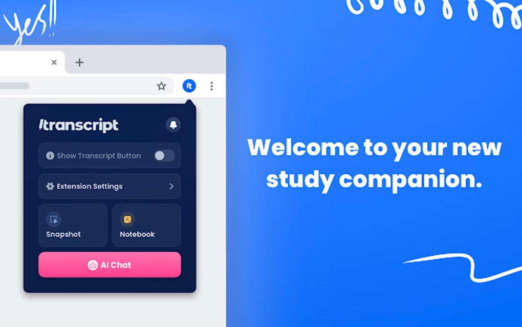 Transcript Google Chrome için - Eklenti İndir