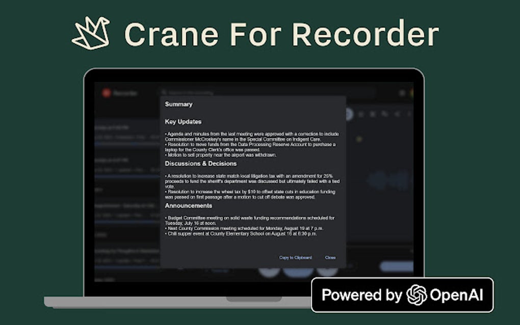 Crane For Recorder Google Chrome 용 - 확장 프로그램 다운로드