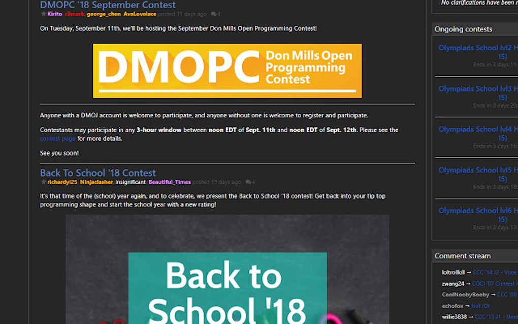 DMOJ Dark Theme for Google Chrome - Extension Download