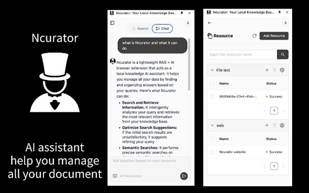 Ncurator: Knowledge Base AI Q&A Assistant Google Chrome 용 - 확장 프로그램 다운로드