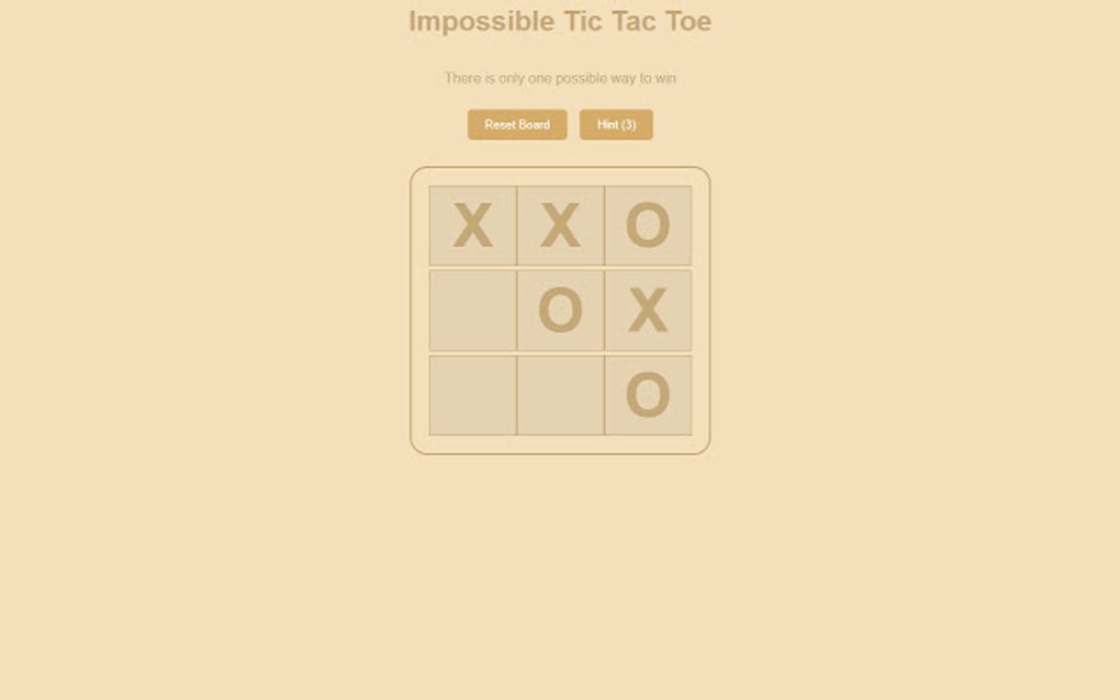 Impossible Tic Tac Toe para Google Chrome - Extensión Descargar