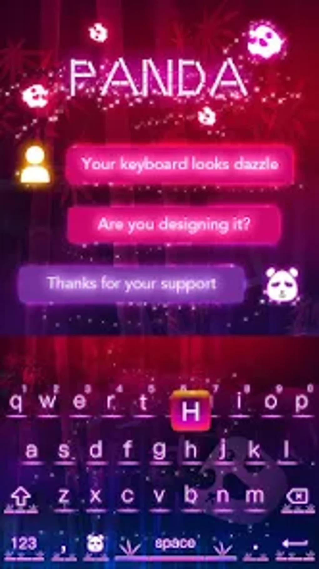 Android için Neon Panda Keyboard Theme - İndir